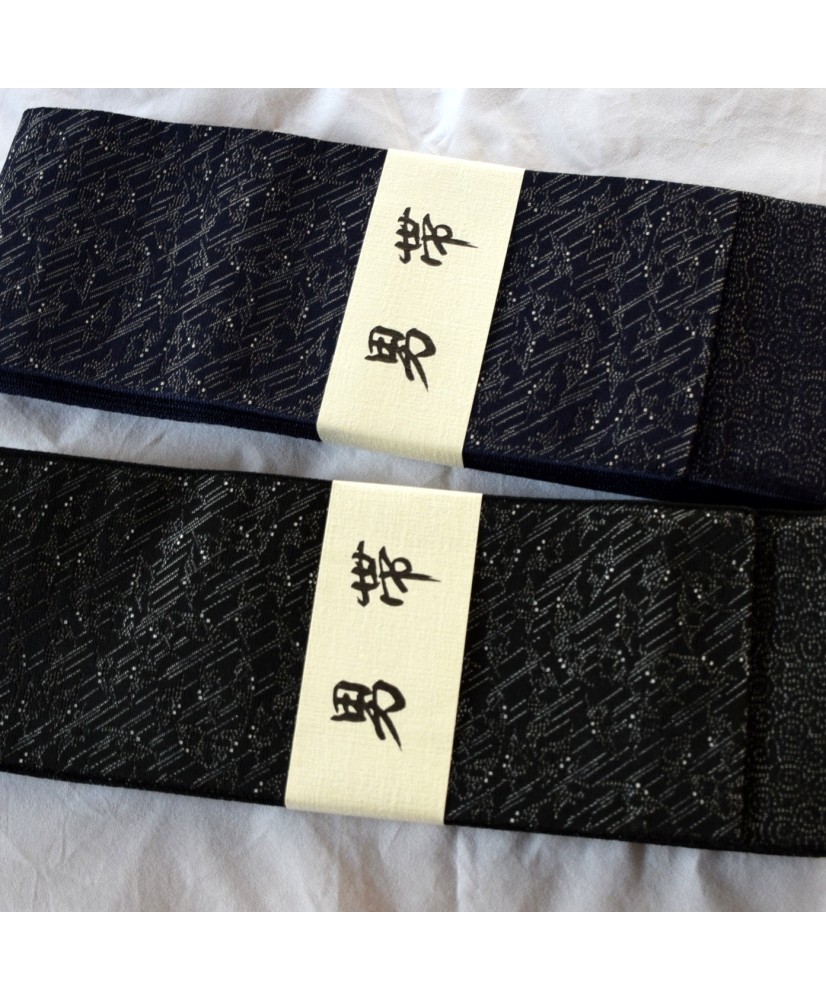 Kaku obi awase - origami tsuru (crane), Iaido belt. Reversible.