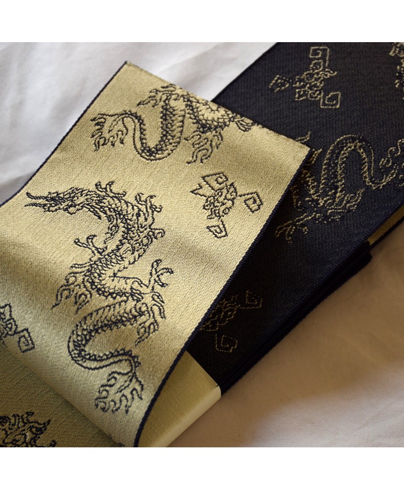 obi belt kakuobi dragon hitoe-made in Japan