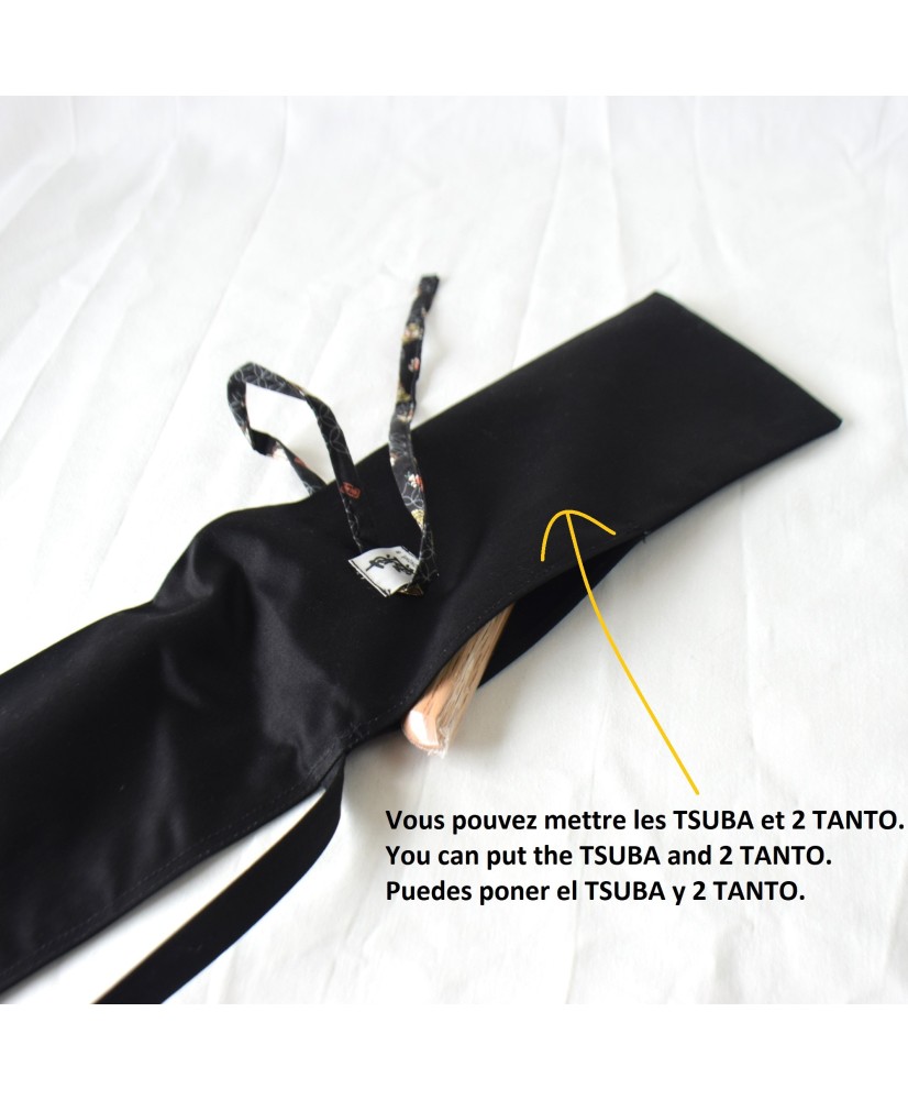 bokken shinai bag japanese with kimono fabric TANUKI