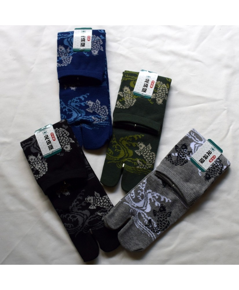 Tabi KOI- Japanese black cotton socks. Retain heat, absorb moisture.