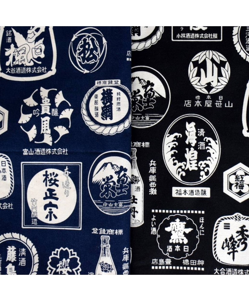 Big furoshiki ecology Japanese sake labels