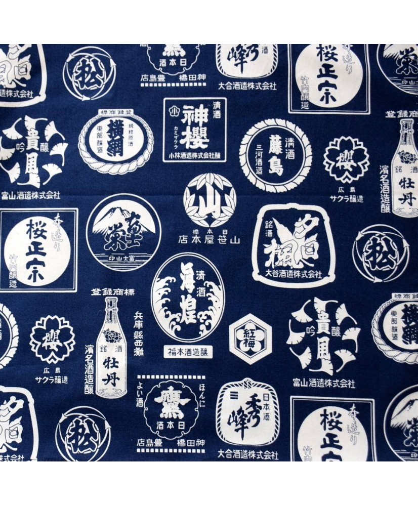 Big furoshiki ecology Japanese sake labels