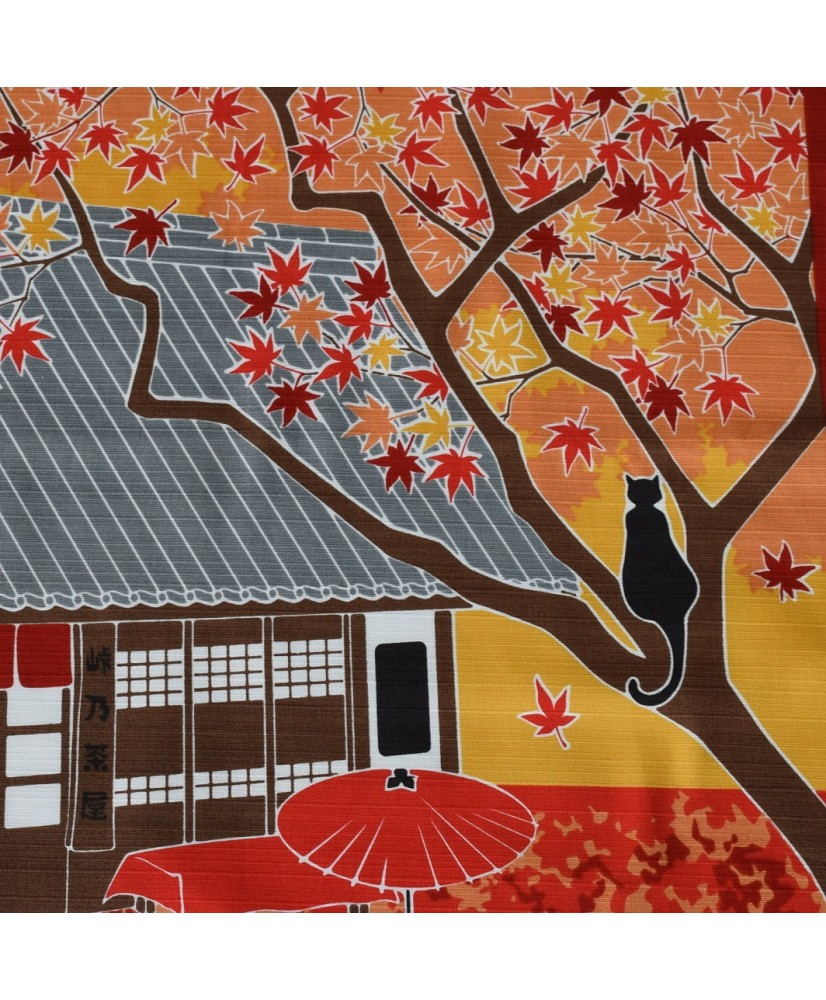 Furoshiki pequeño -La serie “Paseo del gato TAMA en otoño”
