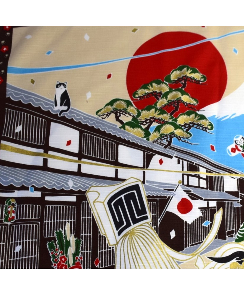 Furoshiki pequeño -La serie “Paseo del gato TAMA el año nuevo"