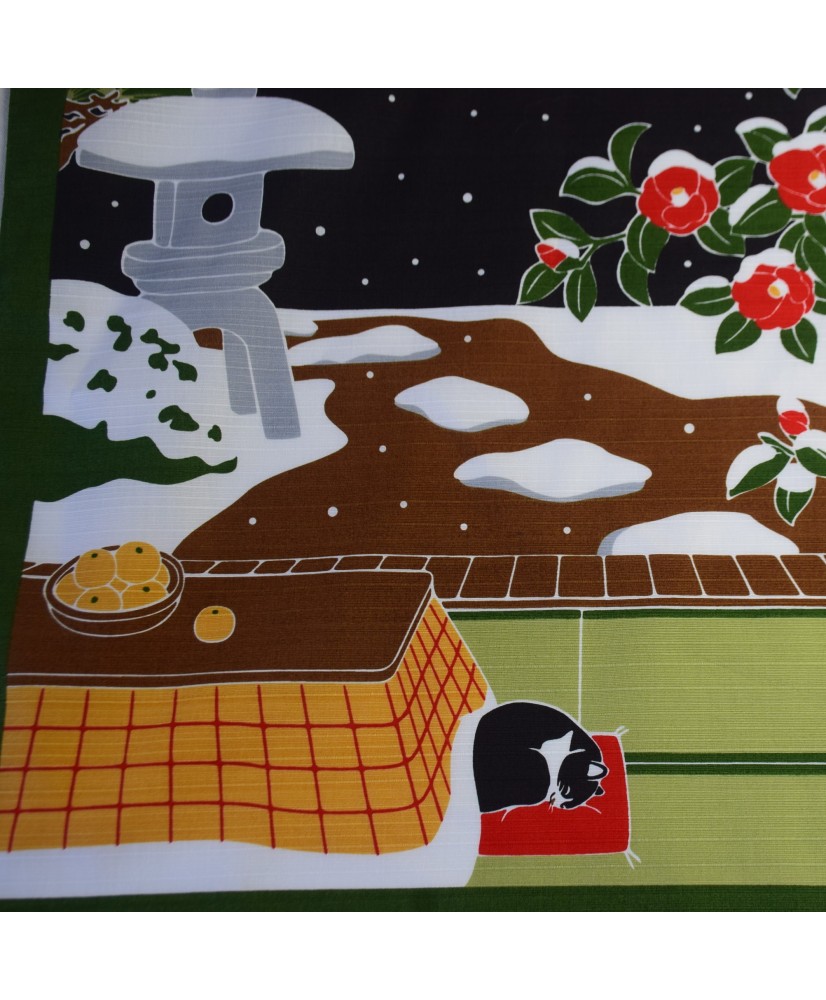 Furoshiki pequeño -La serie “Paseo del gato TAMA en invierno”