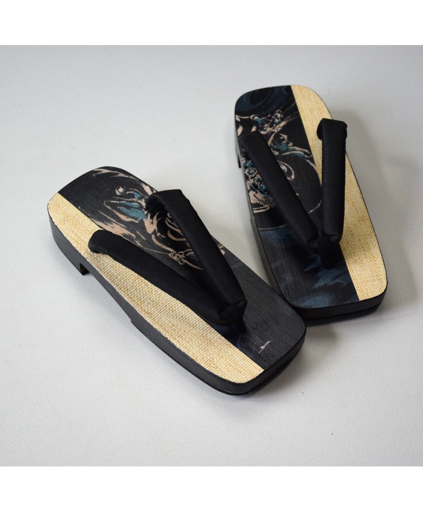 GETA NUNO BARI - Motif FUJI RAIJIN et GENJI MONOGATARI