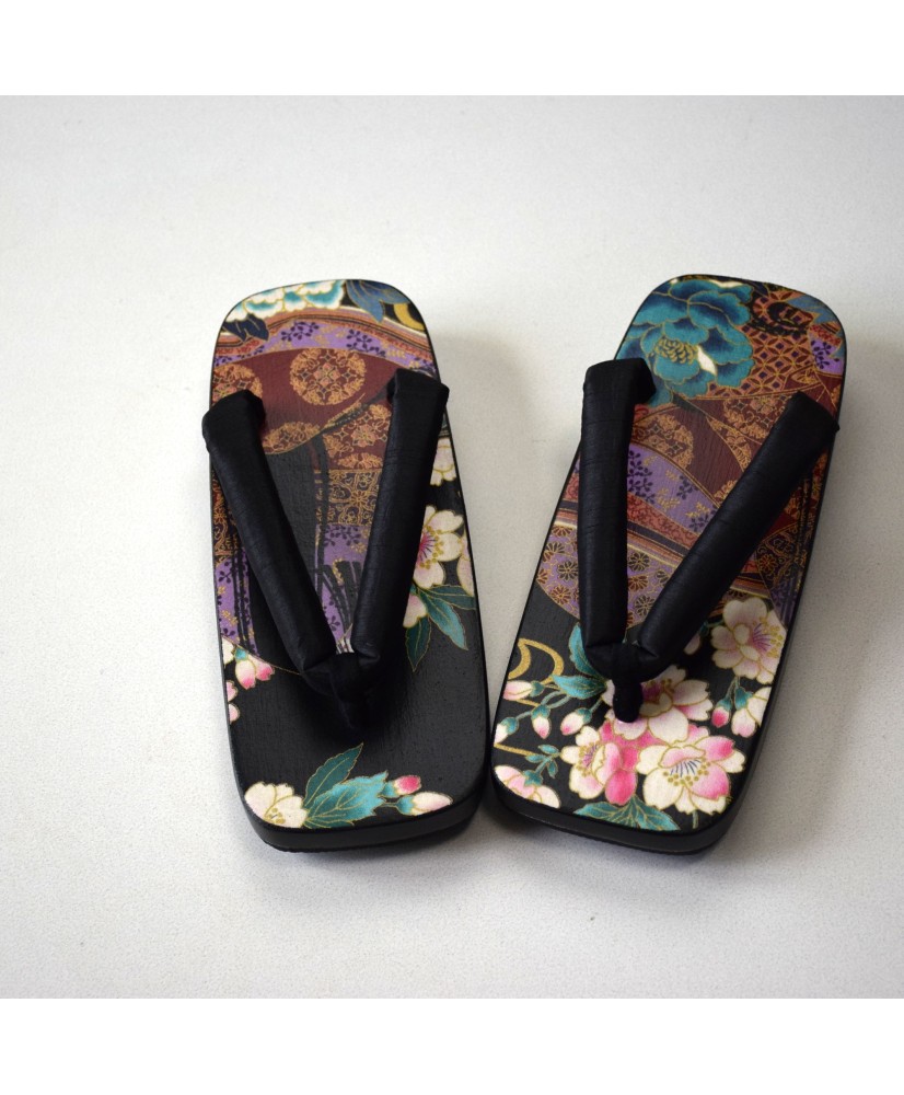 GETA NUNO BARI - Motif FUJI RAIJIN et GENJI MONOGATARI