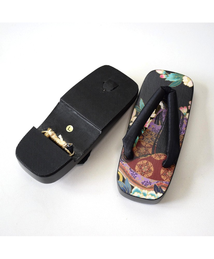 GETA NUNO BARI - Motif FUJI RAIJIN et GENJI MONOGATARI