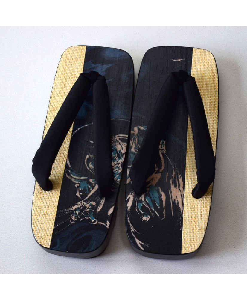 GETA NUNO BARI - Motif FUJI RAIJIN et GENJI MONOGATARI