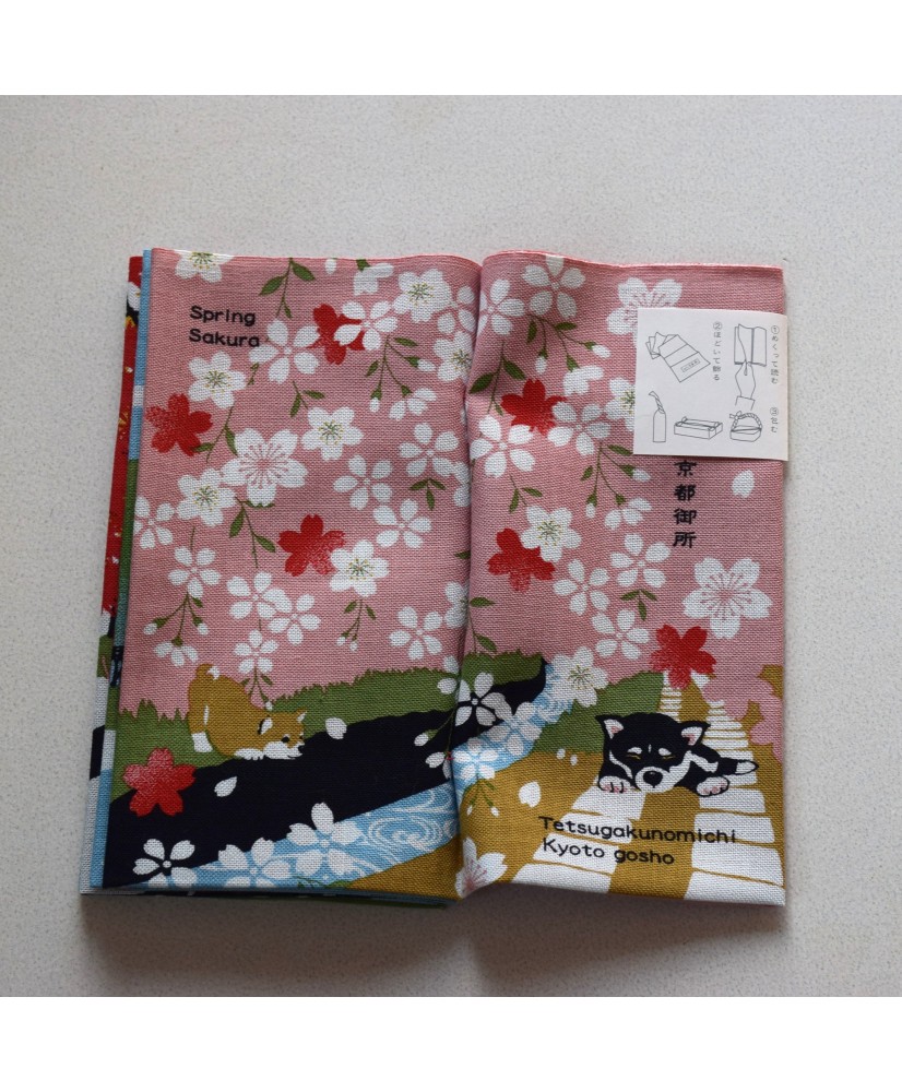 Toalla tradicional japonesa Tenugui - Tenugui SHIBA y KYOTO