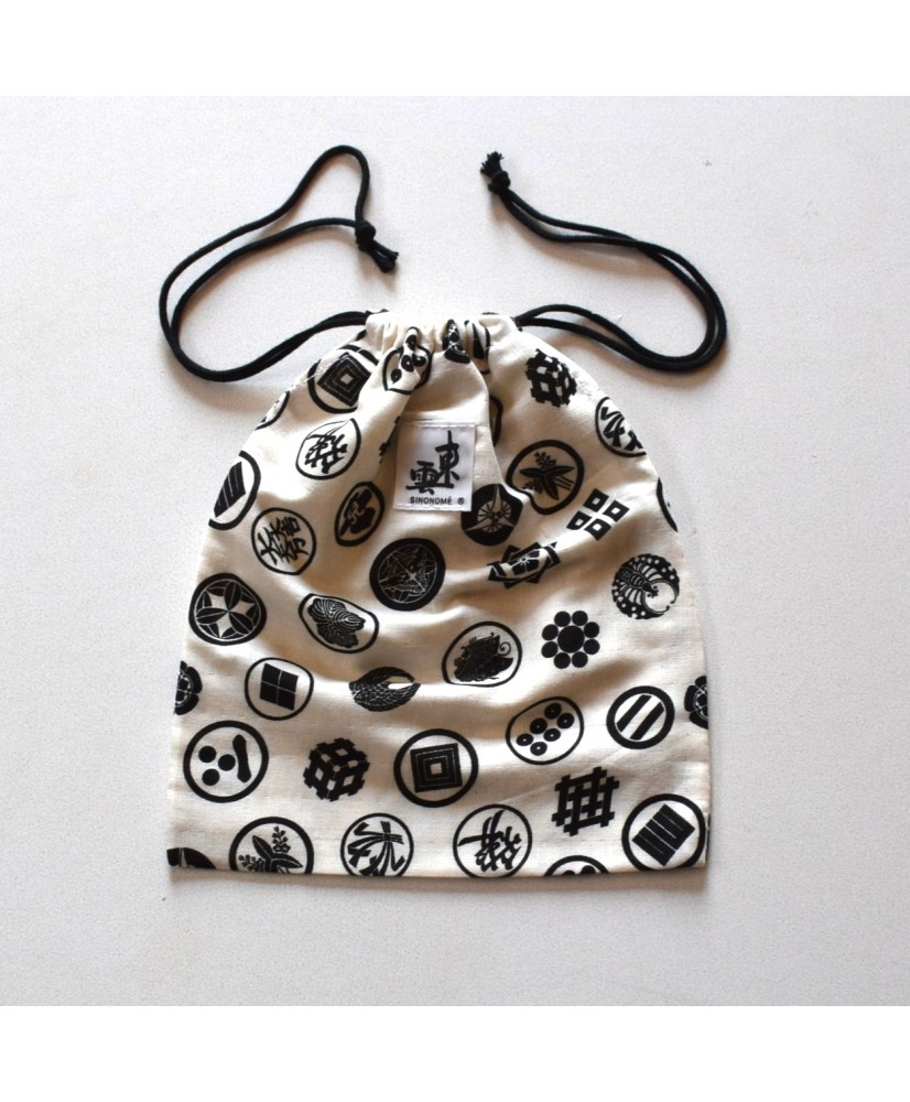 japanese bag kinchaku shima with kimono fabric japanese KOI